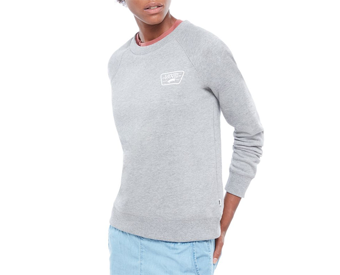 Vans Womens Full Patch Raglan Crew Sweater Grey Heather - Boardvillage ...