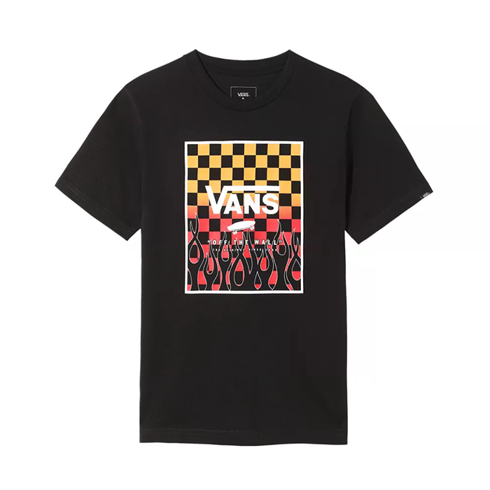 Vans Youth Print Box Tee Black / Flame Check Gradient - Boardvillage ...